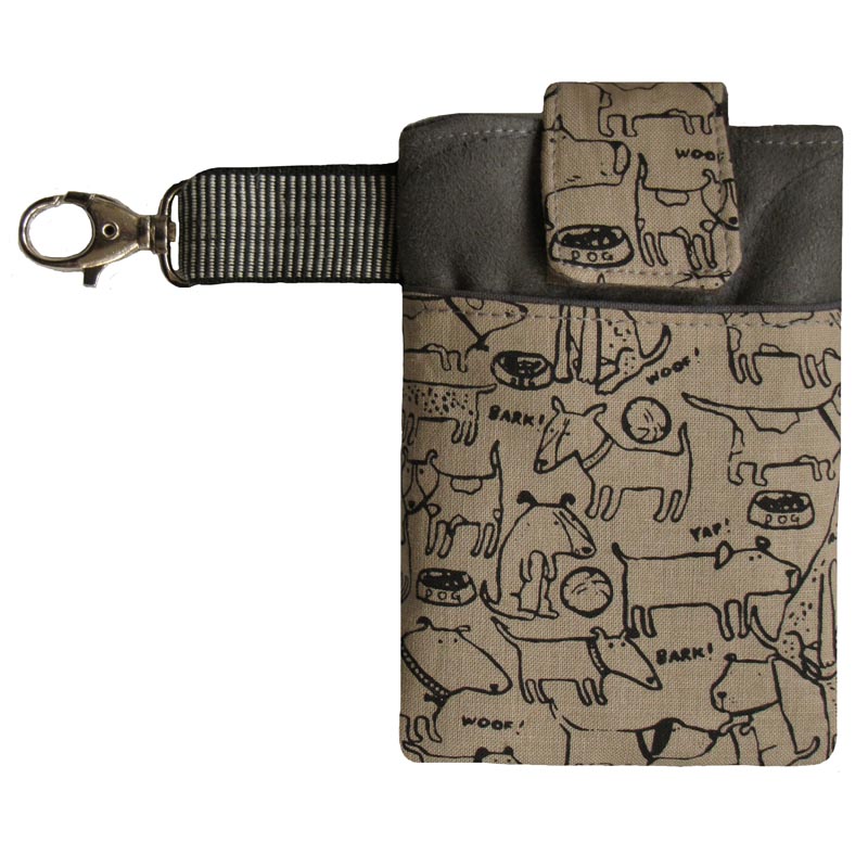 Cotton & Eco Suede Cell Phone Pouch, With Pocket And Velcro on Luulla